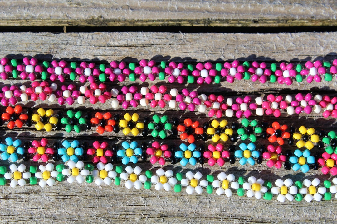 Daisy Seed Bead Bracelet Beaded Bracelets Daisy Jewellery Seed Bead