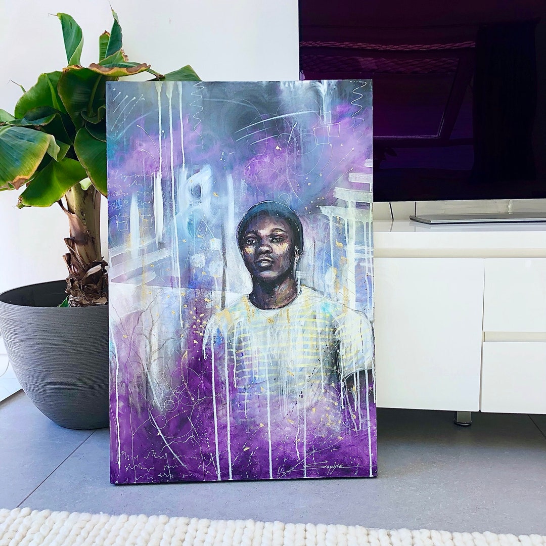 Large Portrait Painting, Original Contemporary Wall Art for Home Decor ...