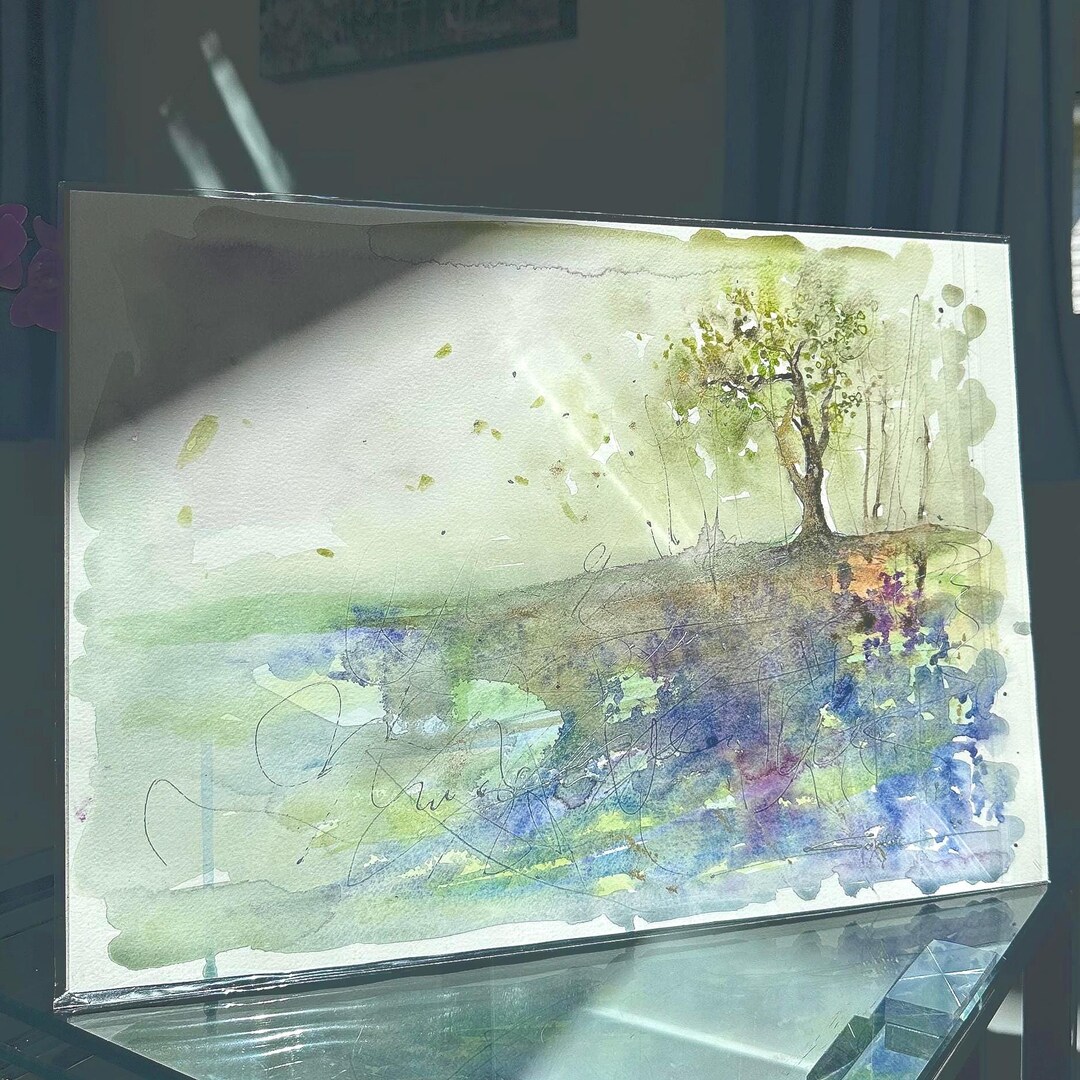 Original Bluebell Landscape Watercolour Painting - A3 Wall Art - Etsy