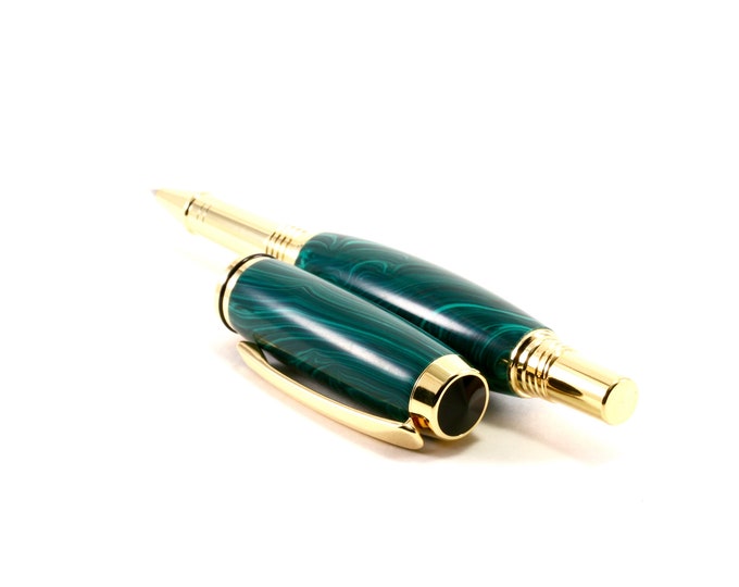 Green Gift Pen malachite Design Handcrafted Polished Stone Rollerball ...