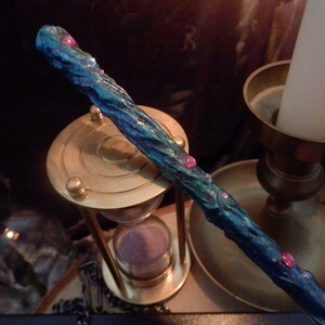 Green Handmade Magic Wand With Gems 10 Inch Sci Fi Fantasy Inspired ...