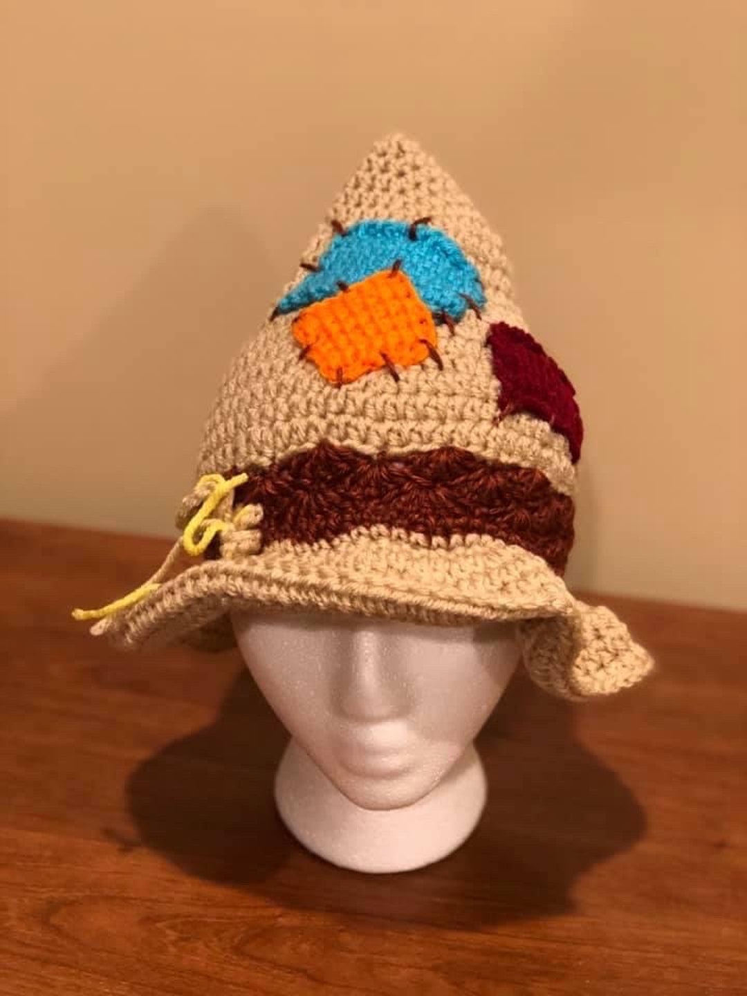 Crochet Scarecrow Hat, Halloween Costume Hat, Tan Hat, Hobo Hat - Etsy