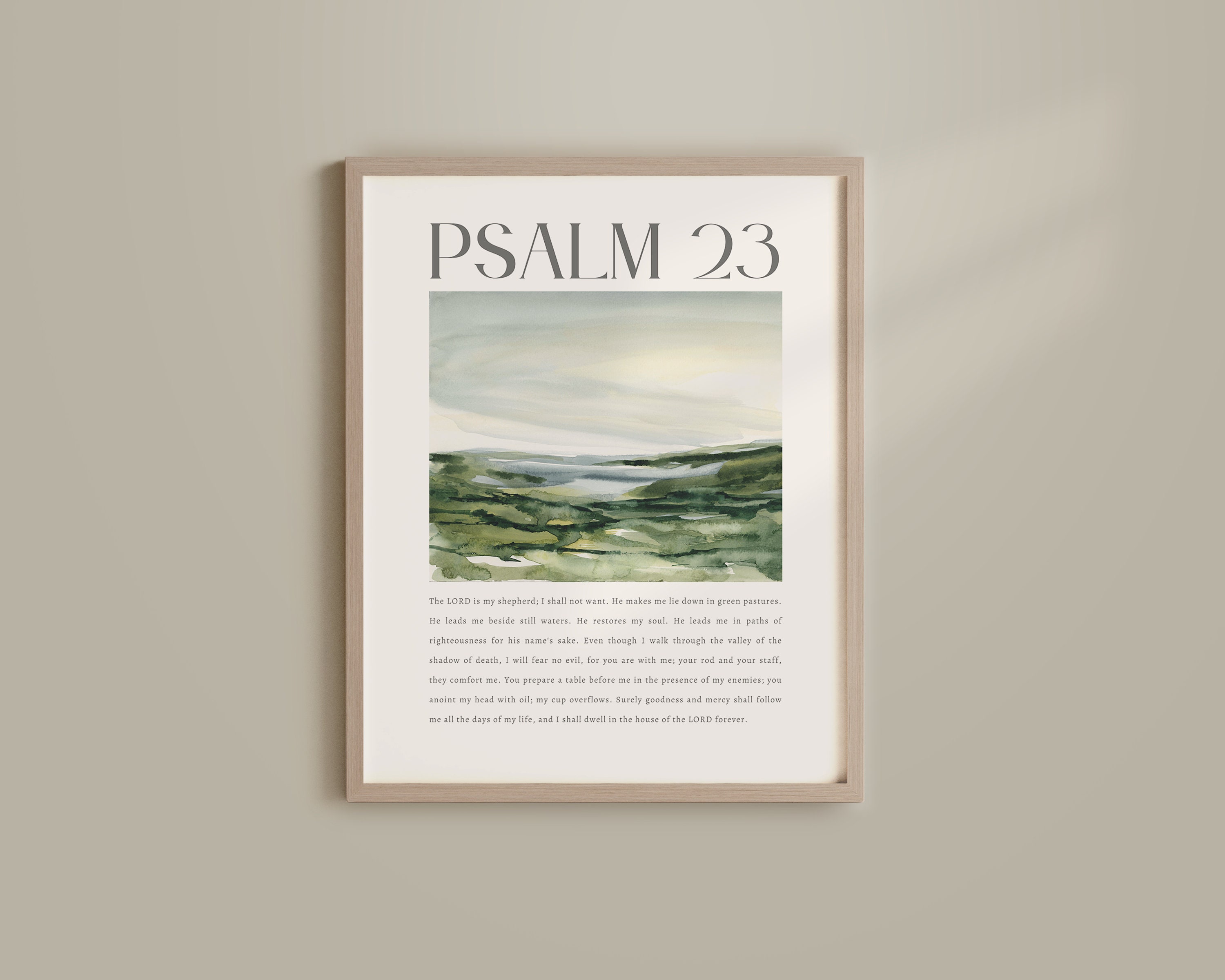Christian Wall Art Psalm 23 the Lord is My Shepherd Bible Verse Print ...
