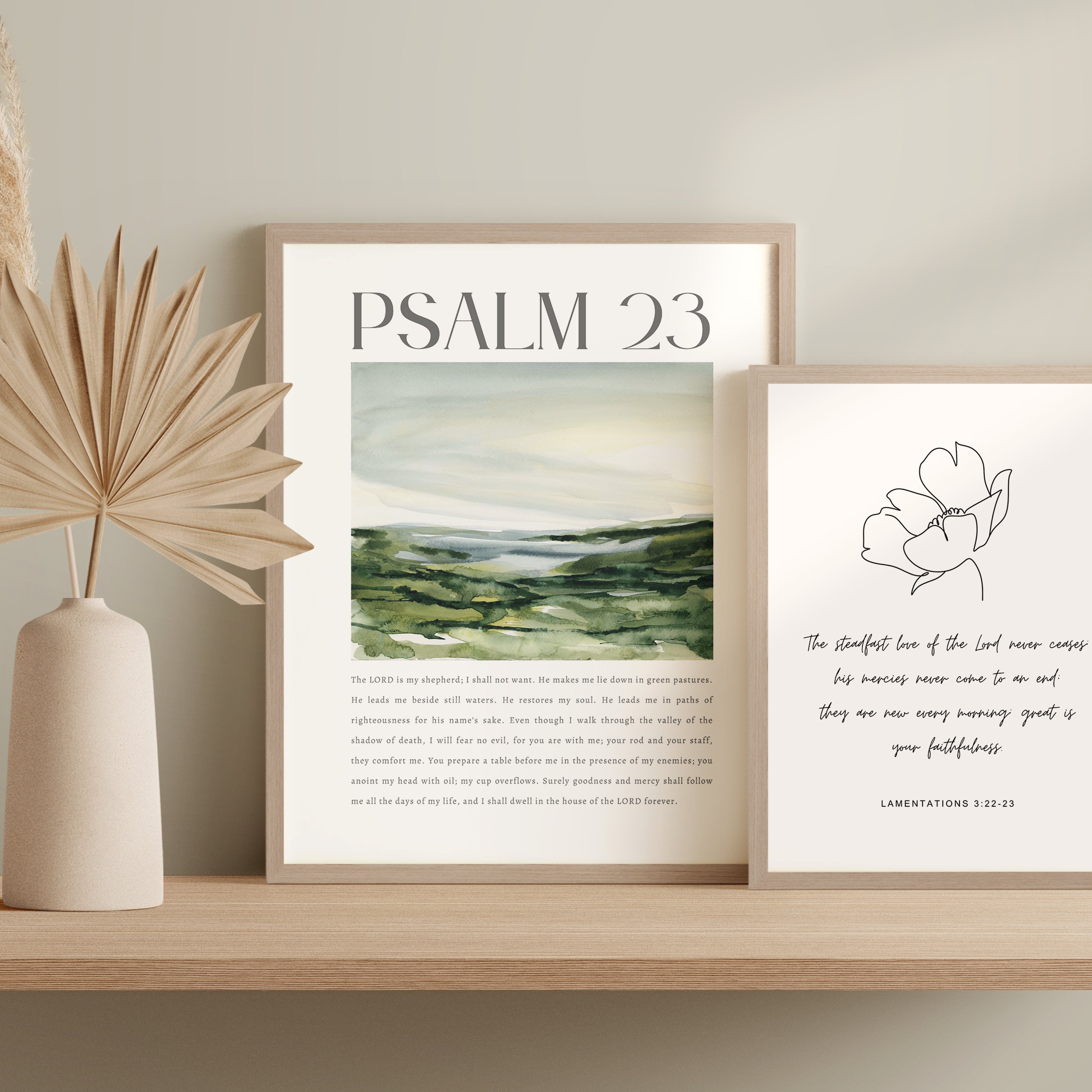 Christian Wall Art Psalm 23 the Lord is My Shepherd Bible Verse Print ...