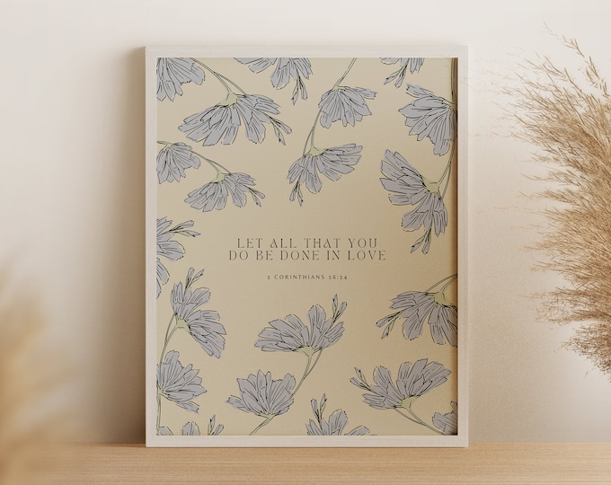 Christian Art Print Let All That You Do Be Done in Love 1 Corinthians ...