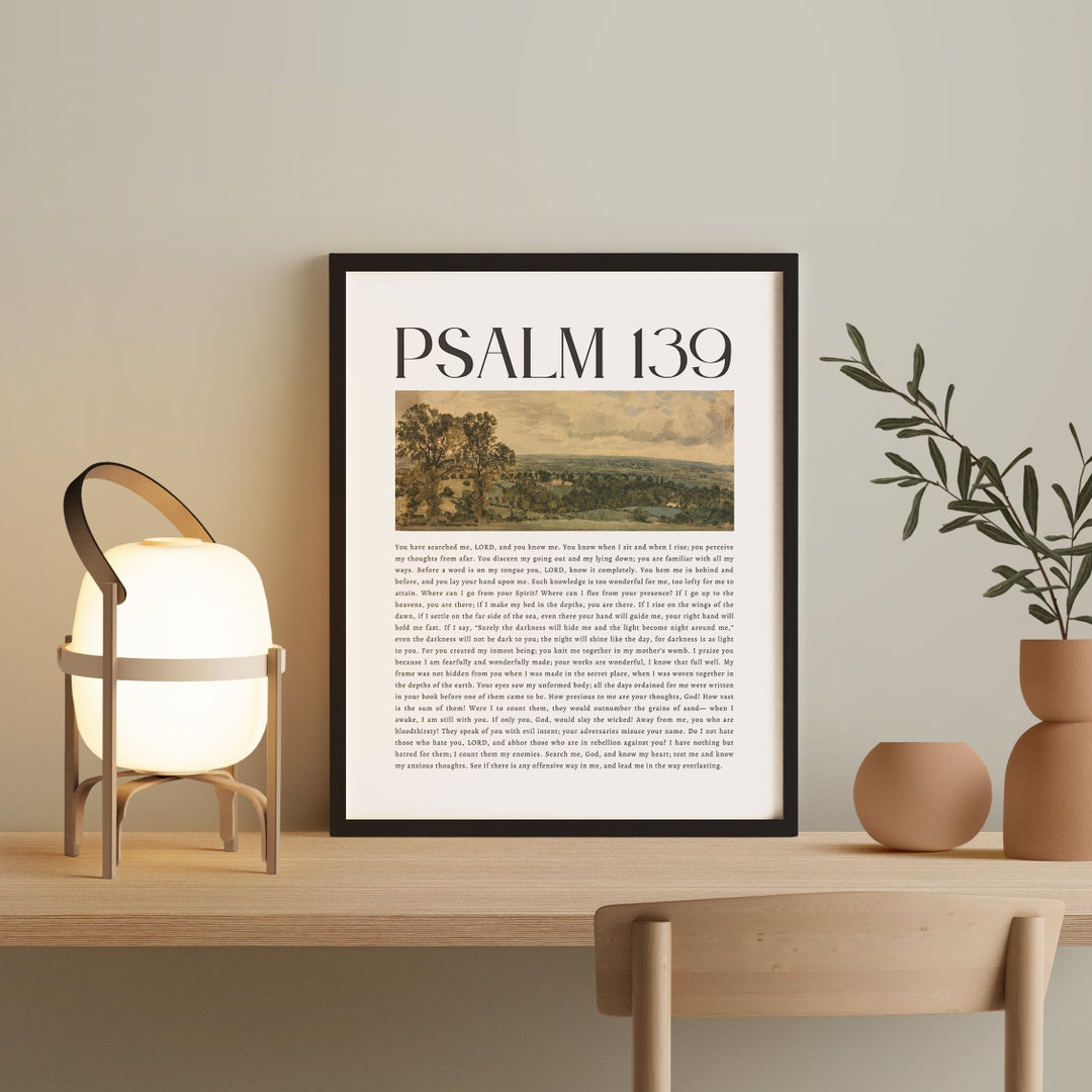 Christian Wall Art Psalm 139 Bible Verse Print Christian Decor Minimal ...
