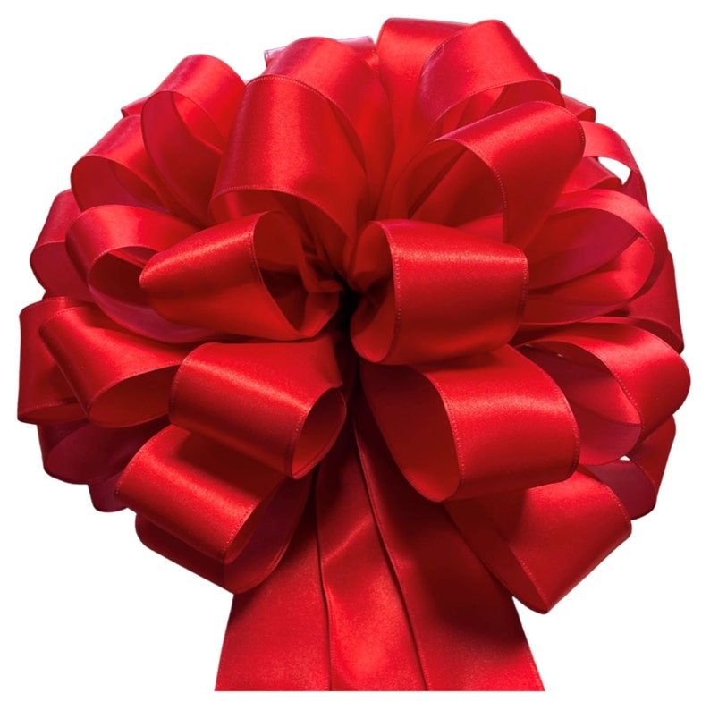 Classic Red Christmas Tree Topper Bow 36 Streamers - Etsy