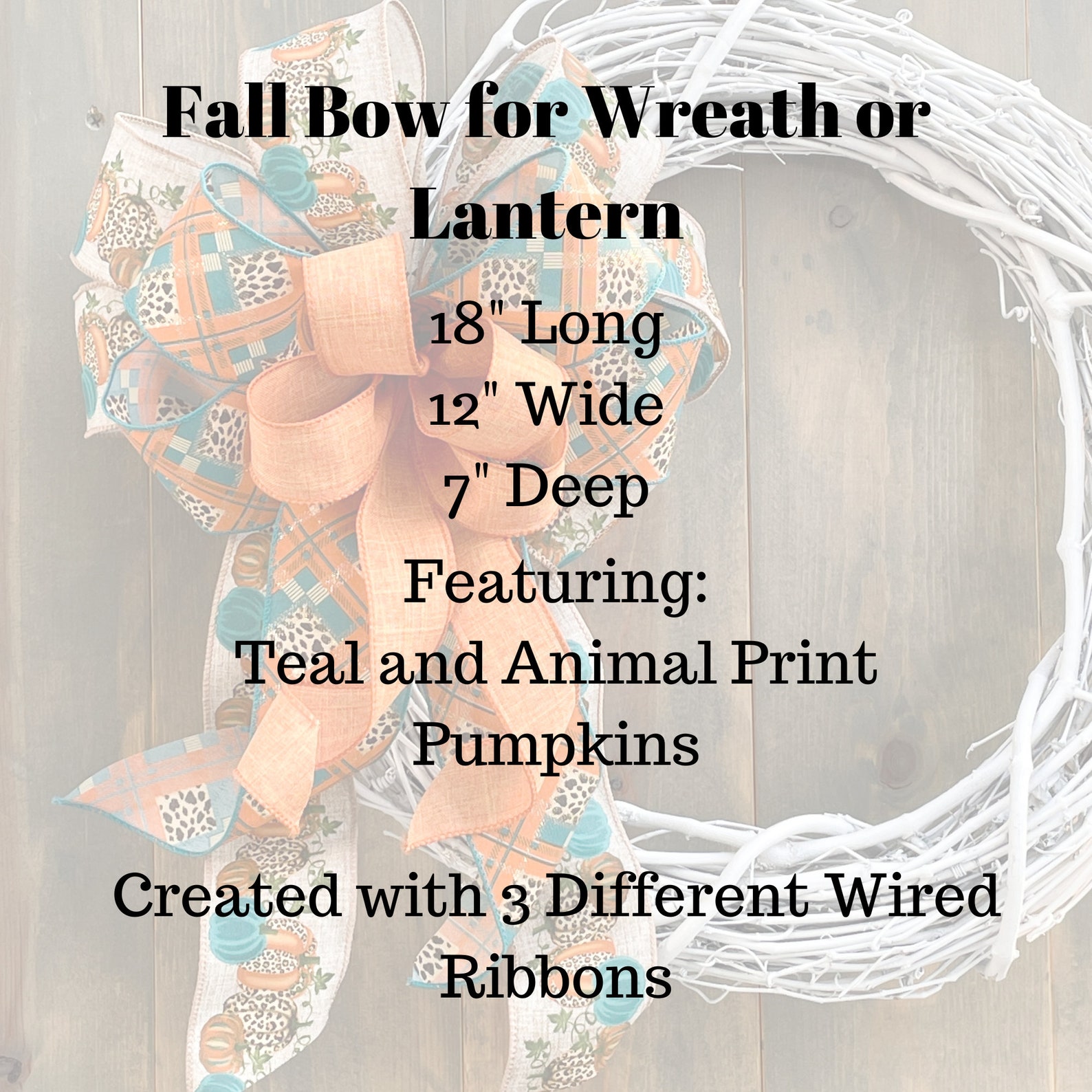 Teal and Cheetah Print Accent Bow for Fall Leopard Print - Etsy