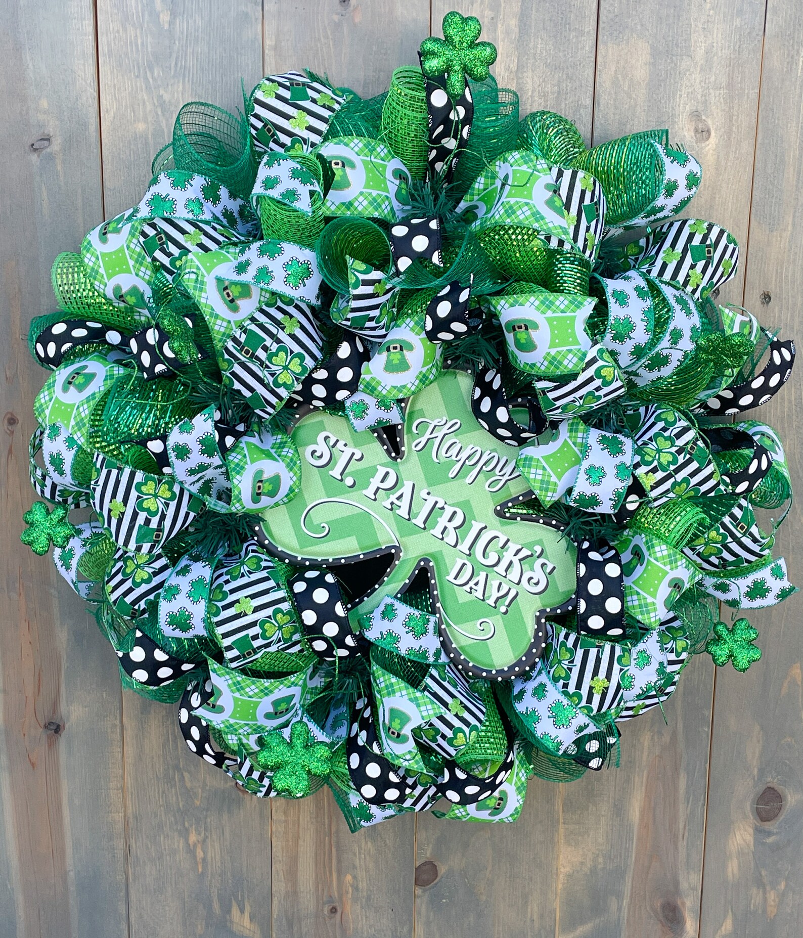 St Patrick's Day Wreath for Front Door Shamrock Décor St - Etsy