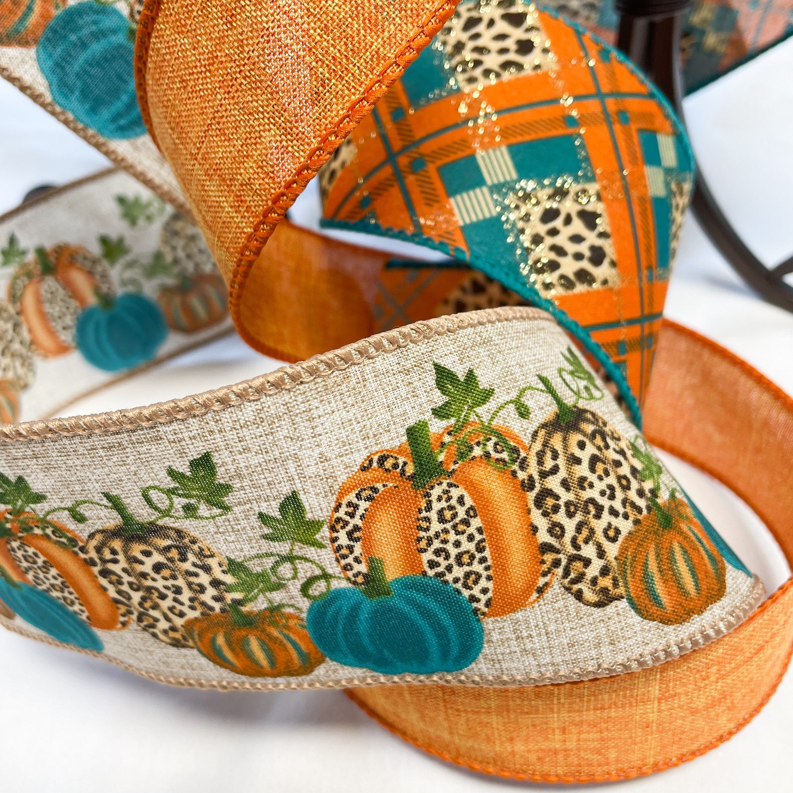 Teal and Cheetah Print Accent Bow for Fall Leopard Print - Etsy