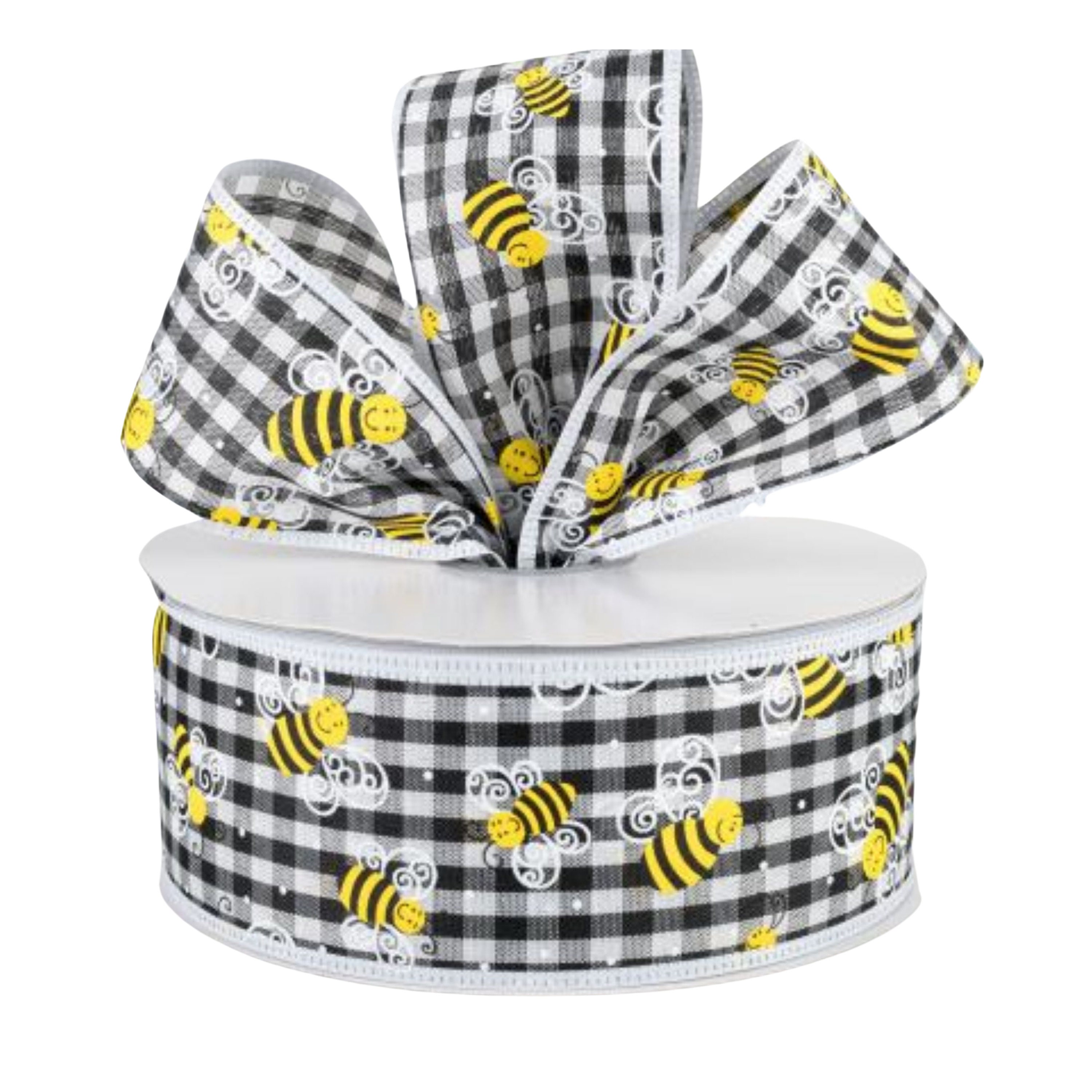 2.5 Bumble Bee Wired Wreath Ribbon 5 yards Yellow | Etsy