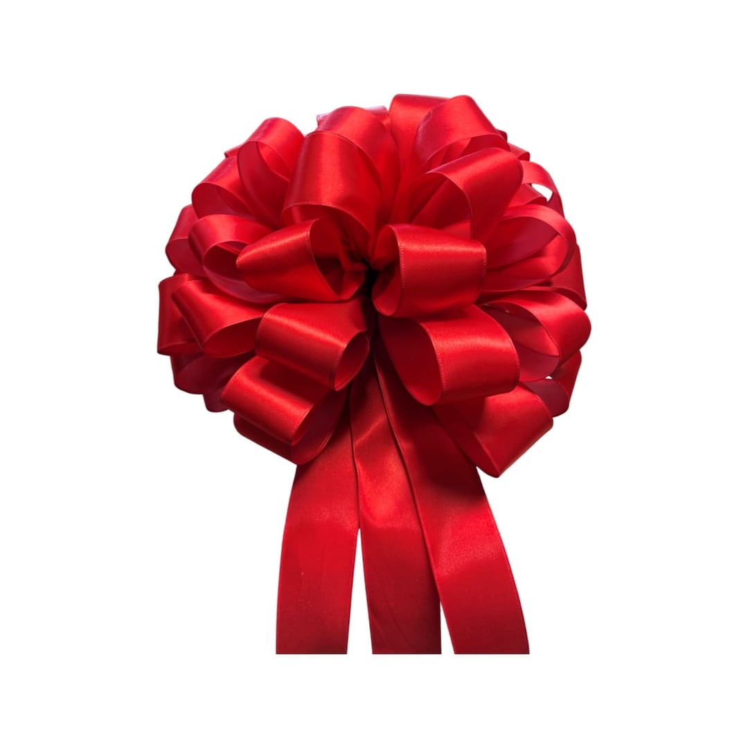 Classic Red Christmas Tree Topper Bow - 36" Streamers, Traditional ...