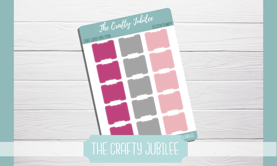 Tab Sticker Sheet - Create Your Own Tabs - Gray and Pink Tab Stickers ...