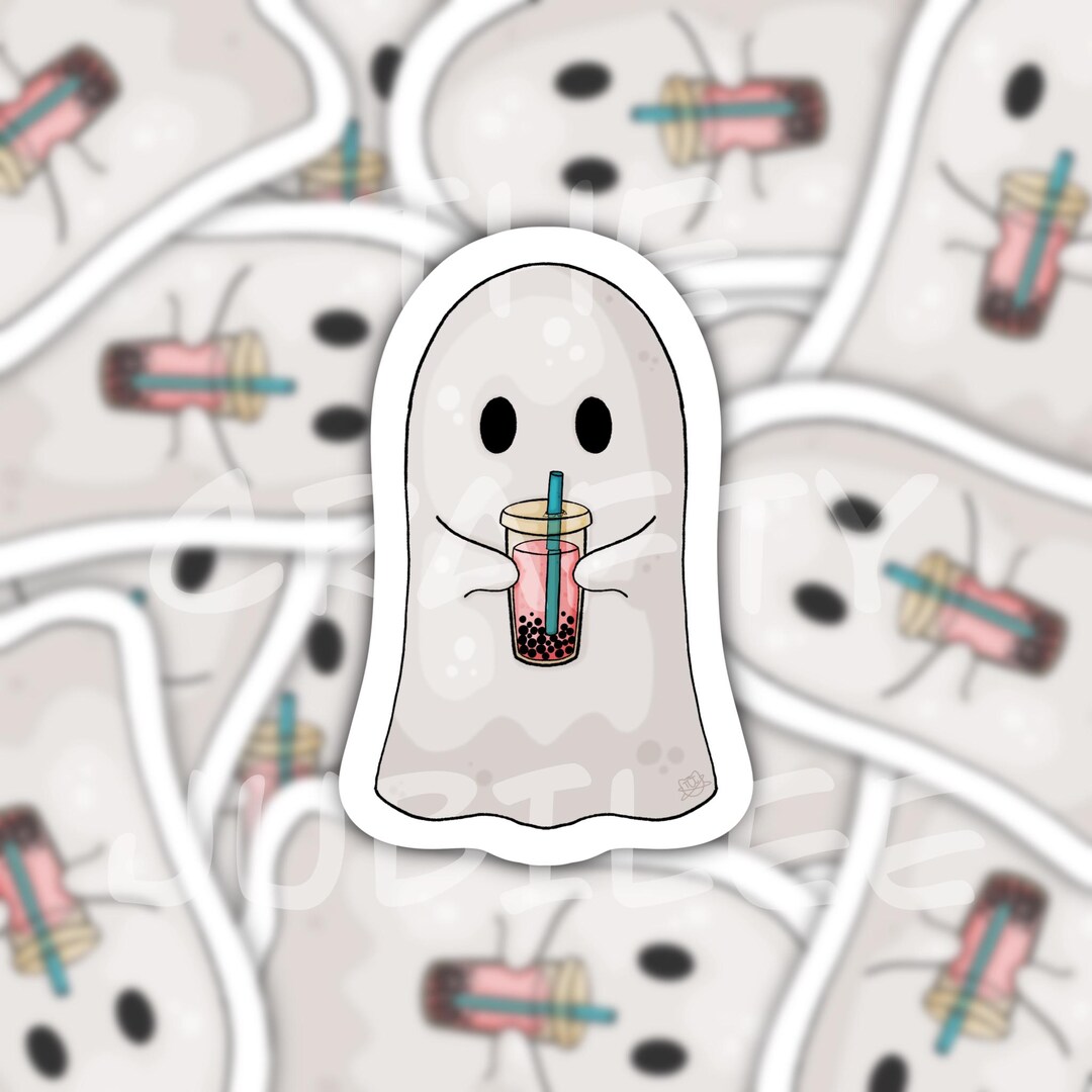 Ghost With Boba - Die Cut Sticker - Sheet Ghosts - Cute Spooky Sticker ...