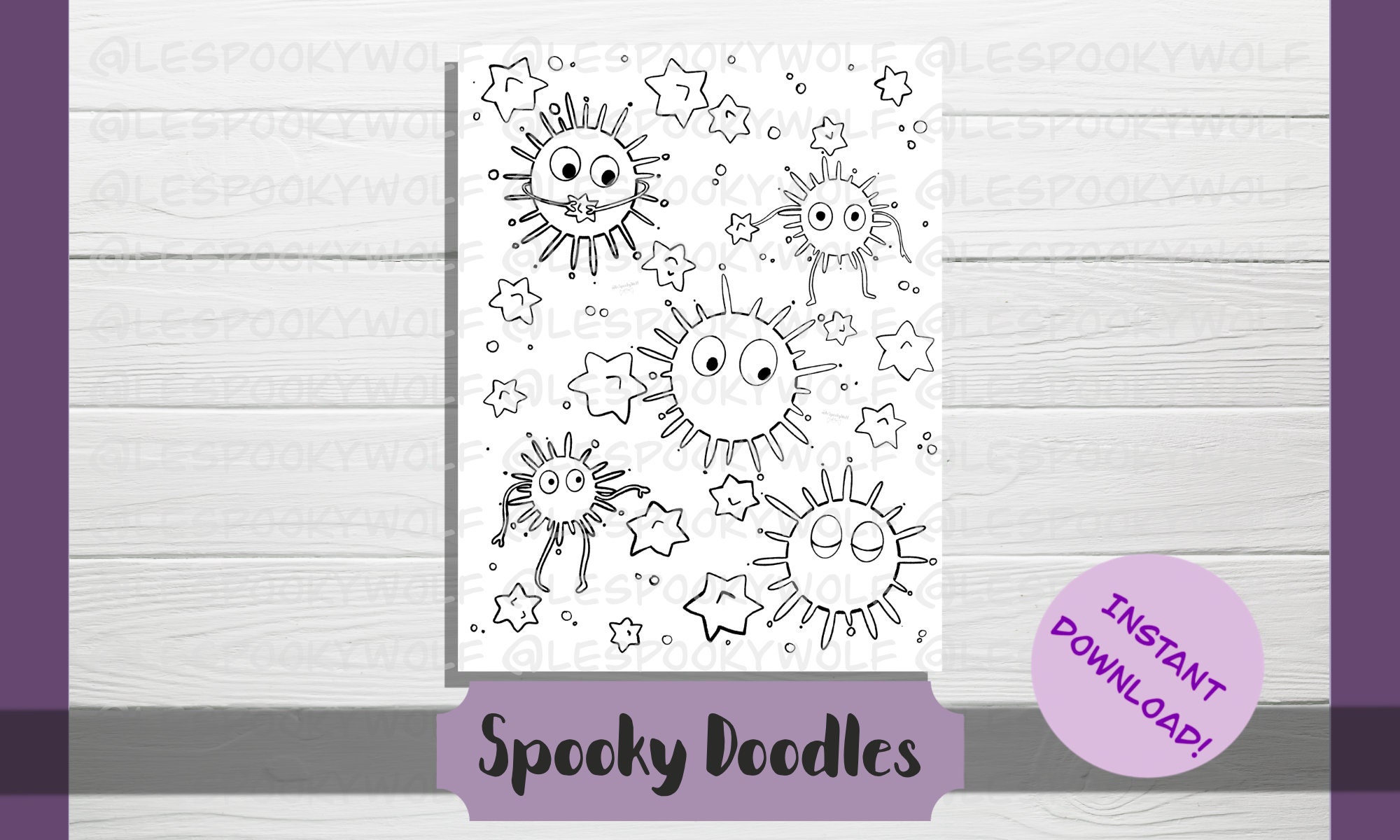 PRINTABLE Coloring Page Soot Sprite Parade Cute Dust Spirit Coloring ...