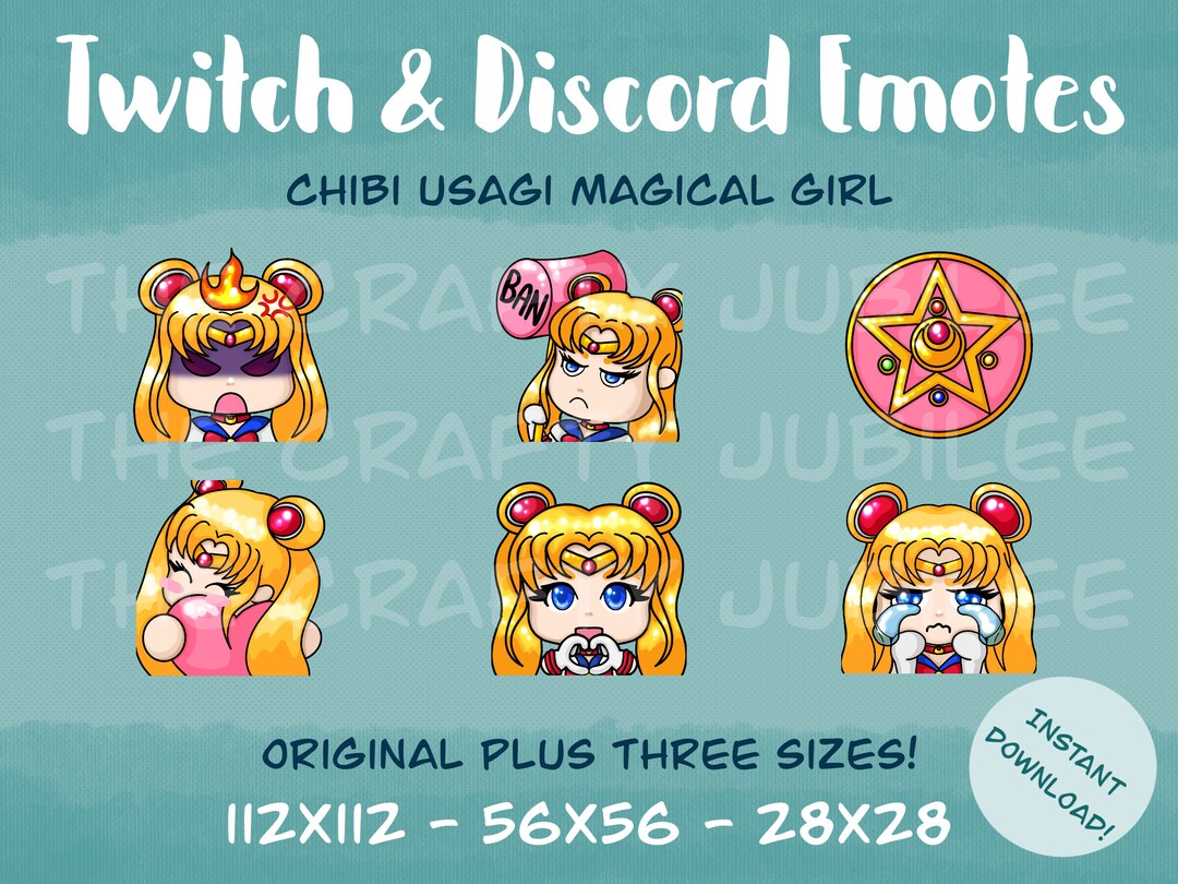 Chibi Emojis - Moon Magical Girl Emotes - Anime Emotes - Discord ...