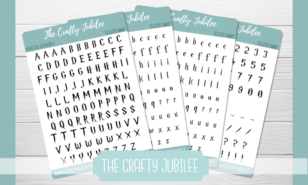 Alphabet Letter Sticker Sheet - Magical Alphabet Font Stickers - Bullet ...