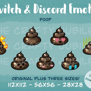 Poop Emote - 7 Poo Emotes - Discord - Twitch - Social Media - Emoji ...
