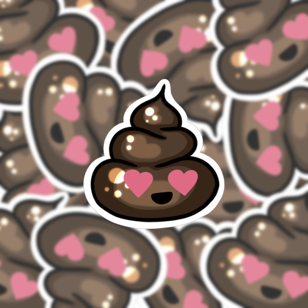 Heart Poop Die Cut Sticker Funny Stickers Funny Bathroom Humor Bottle ...