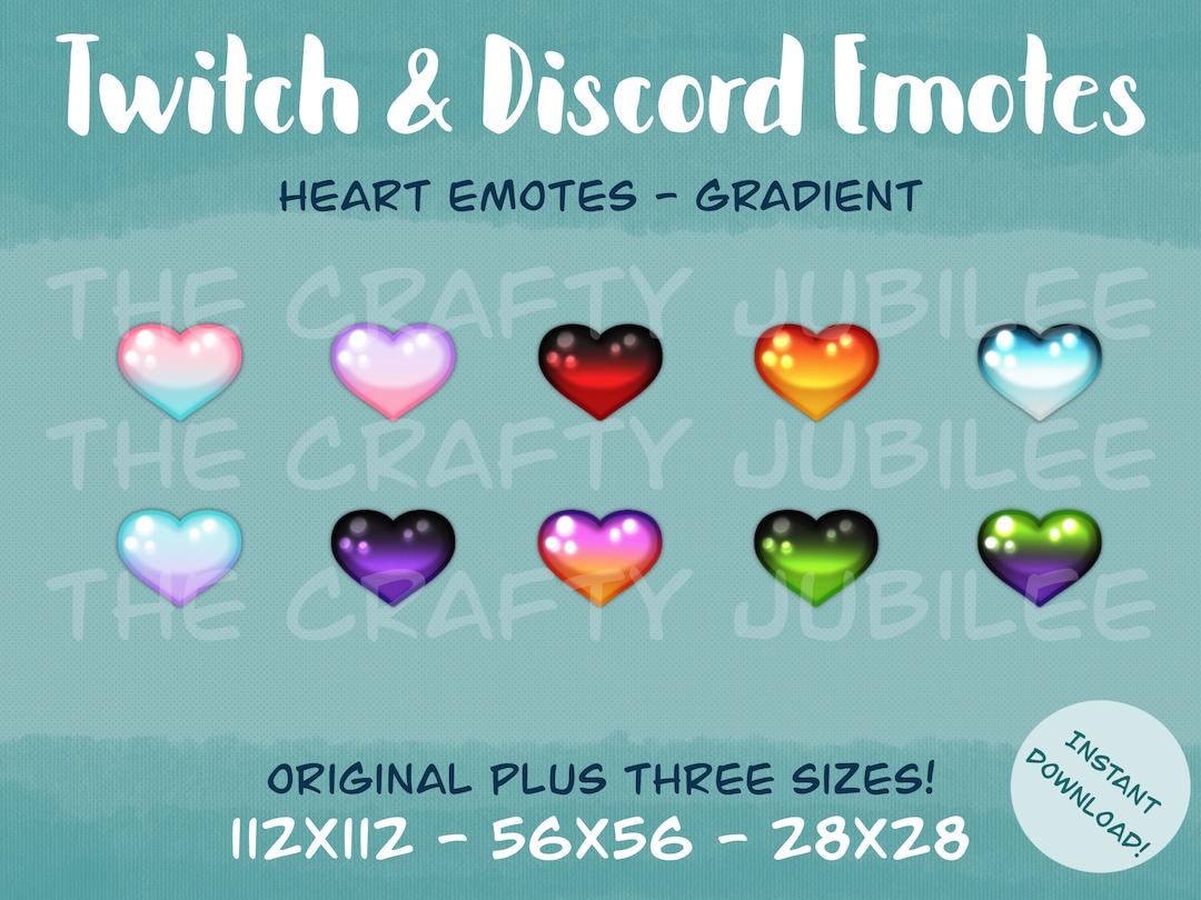 Heart Emojis - Gradient Heart Emotes - Discord - Twitch - DIGITAL ...