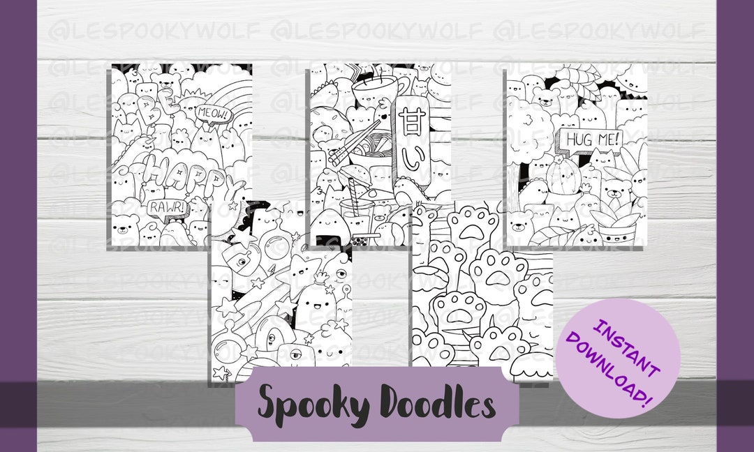 PRINTABLE Coloring Pages - Kawaii Doodles - Cute Kawaii Doodle Coloring ...