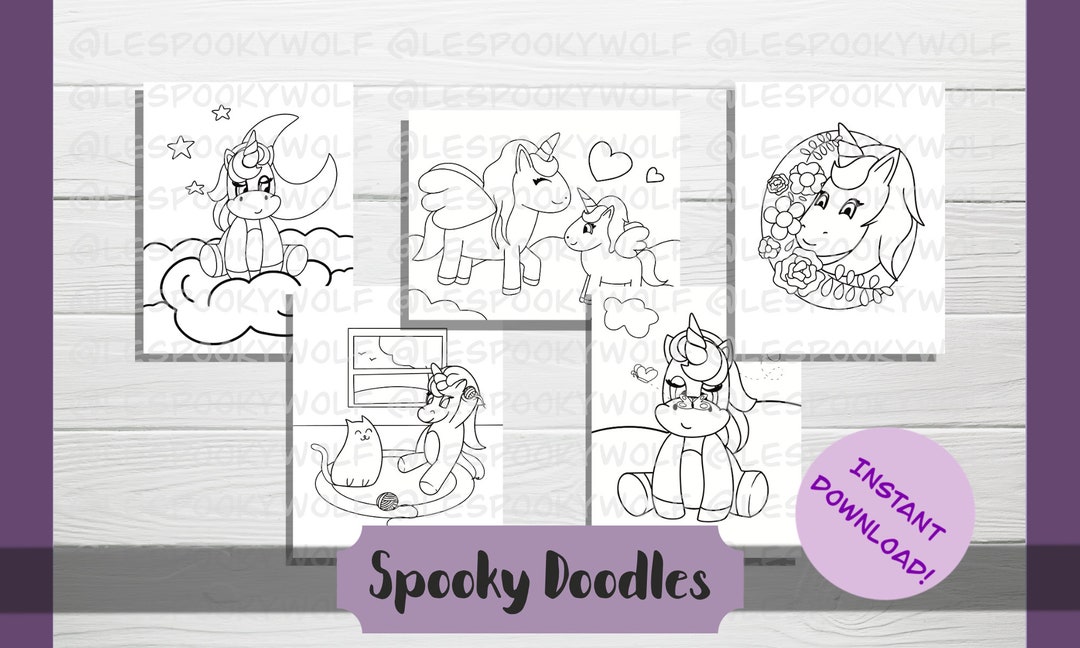 PRINTABLE Coloring Pages - Uni & Friends - Cute Unicorn Coloring Book ...