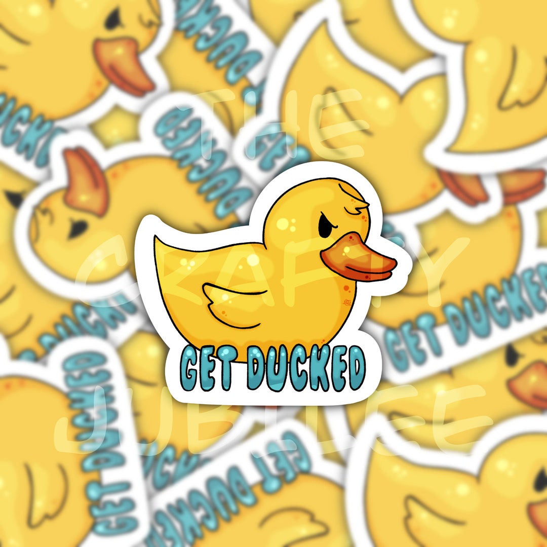 Die Cut Stickers Get Ducked Rubber Ducky Sticker Jeep Duck Angry Rubber ...