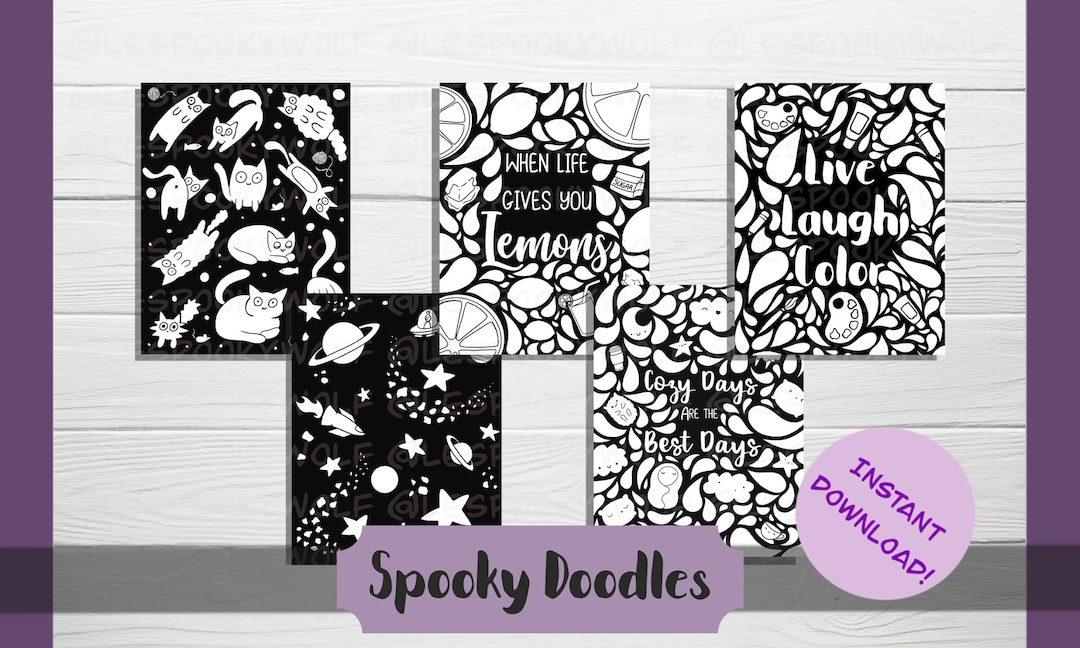 PRINTABLE Coloring Pages - Doodle Time - Blackout - Cute Doodle ...