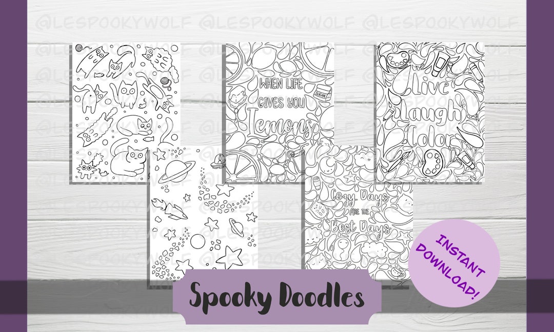 PRINTABLE Coloring Pages - Doodle Time - Cute Doodle Coloring Book ...