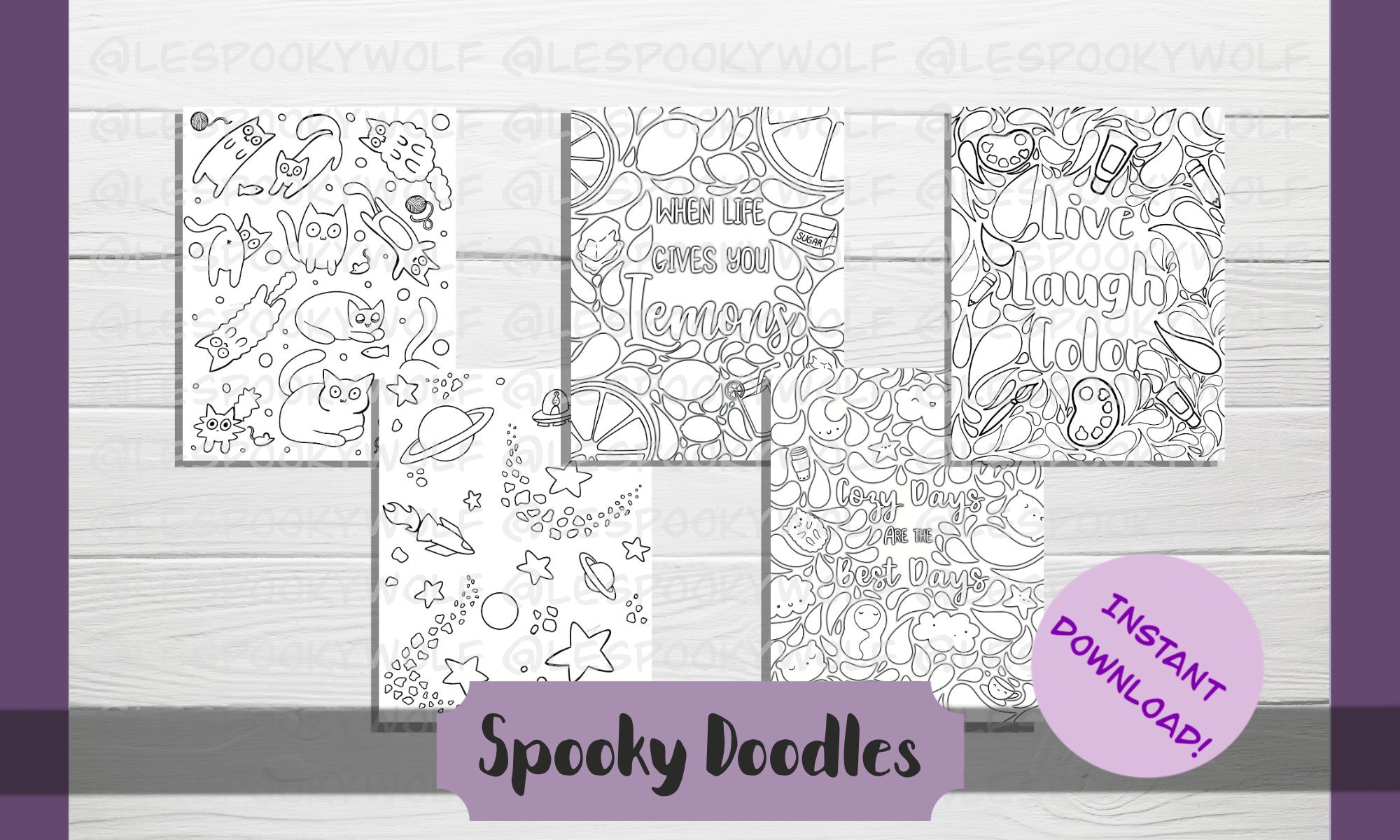 PRINTABLE Coloring Pages - Doodle Time - Cute Doodle Coloring Book ...