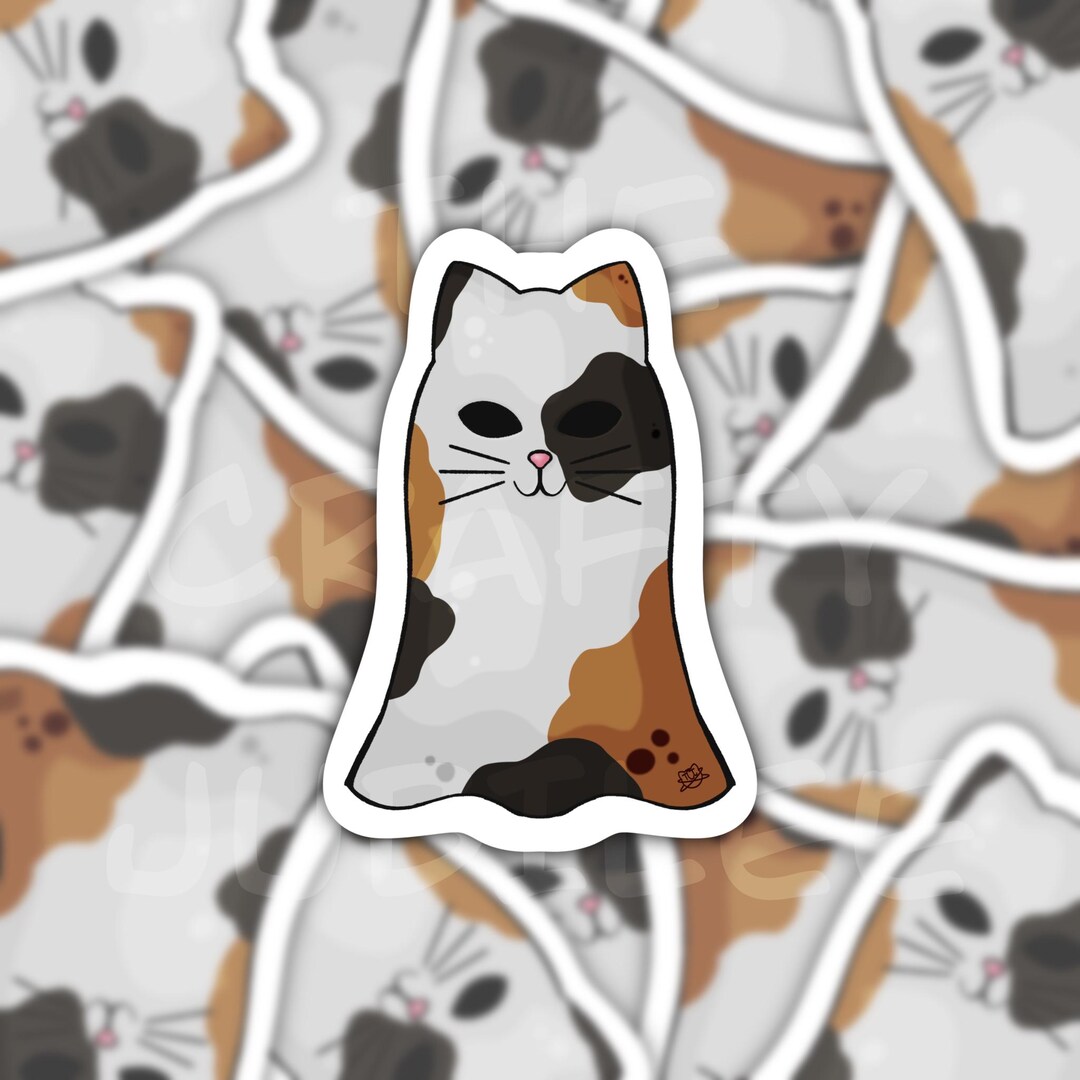Ghost Sheet Cat - Calico - Die Cut Sticker - Sheet Ghosts - Cute Spooky ...