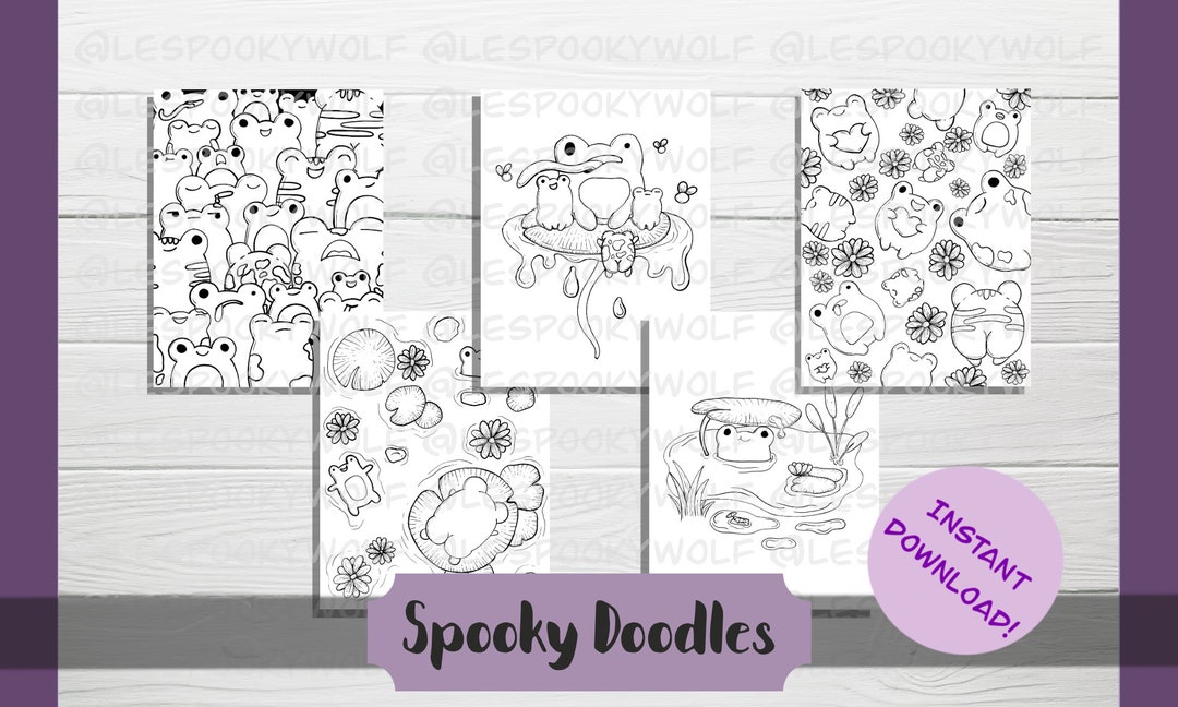 PRINTABLE Coloring Pages - Phrog Phun - Cute Frog Coloring Book - Adult ...