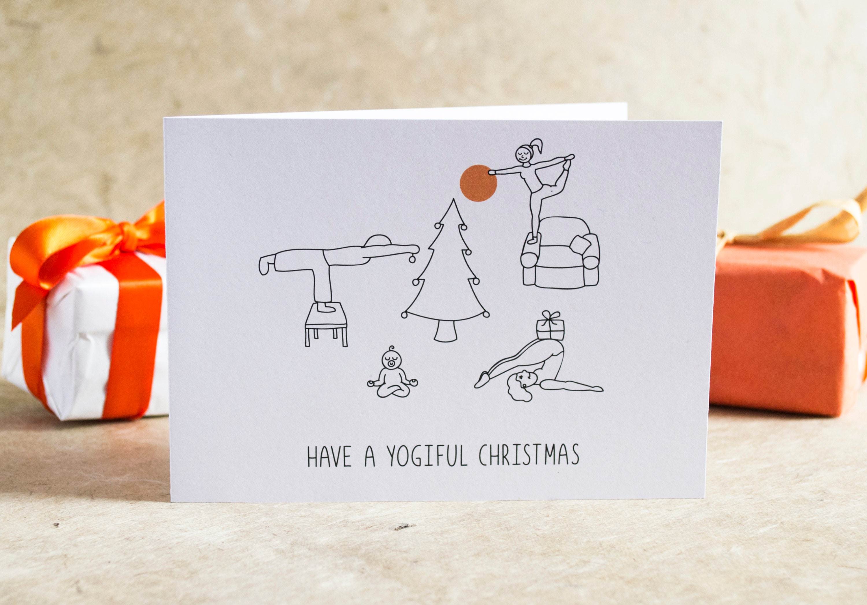 Yoga Christmas Cards - Etsy UK