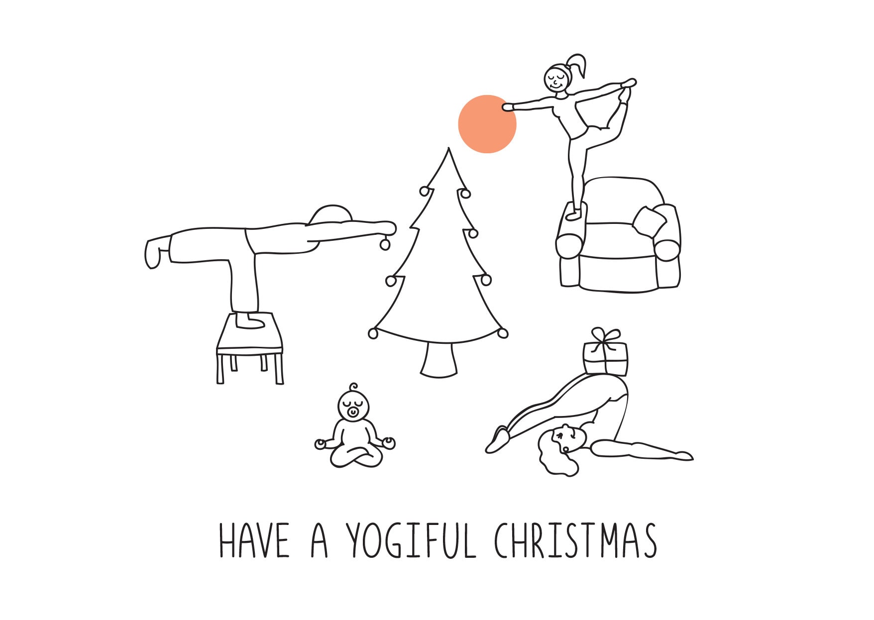 Yoga Christmas Cards - Etsy UK