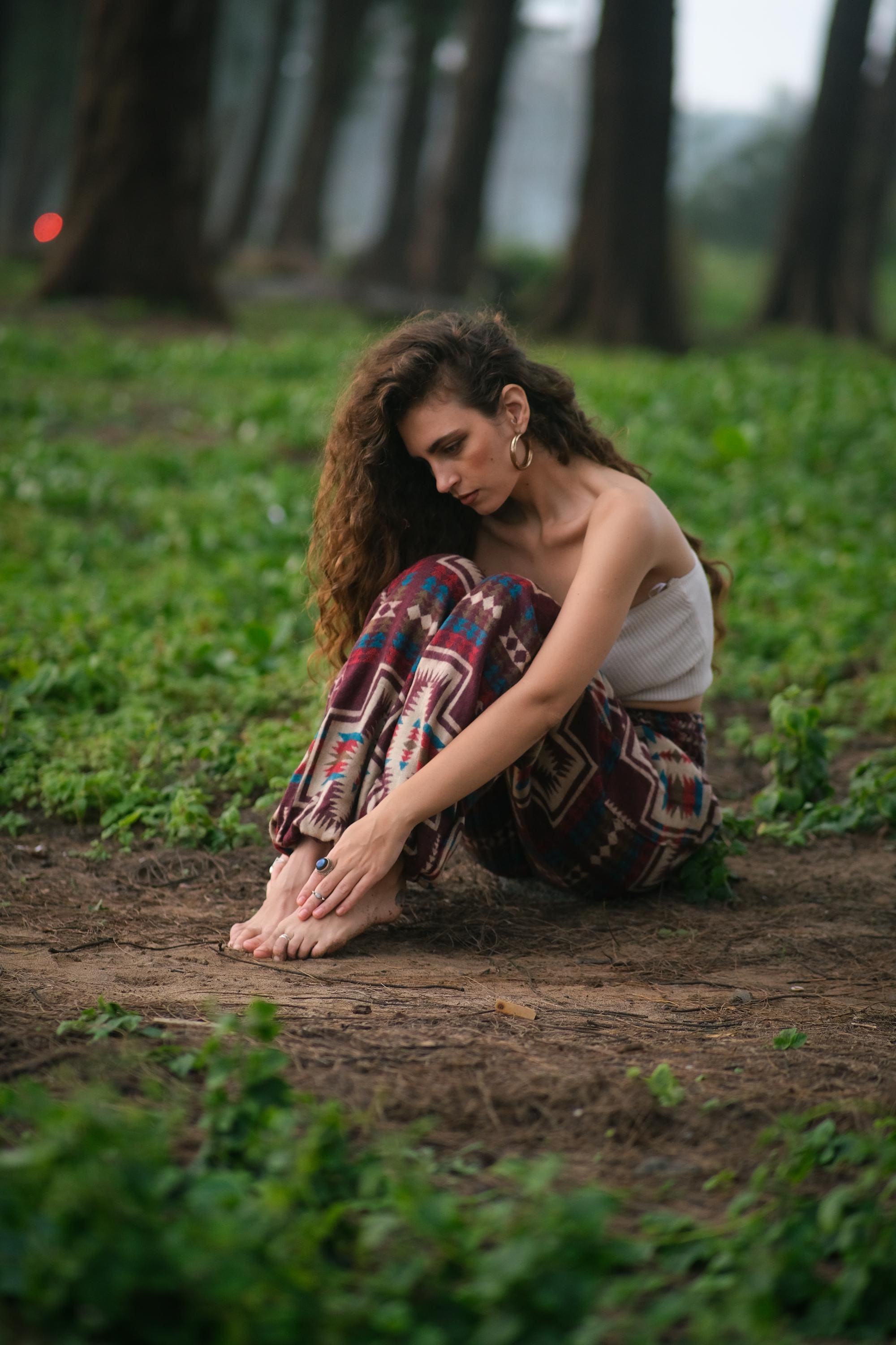 Maroon Aztec Harem Pants: Boho Fleece Blanket Trousers - Etsy