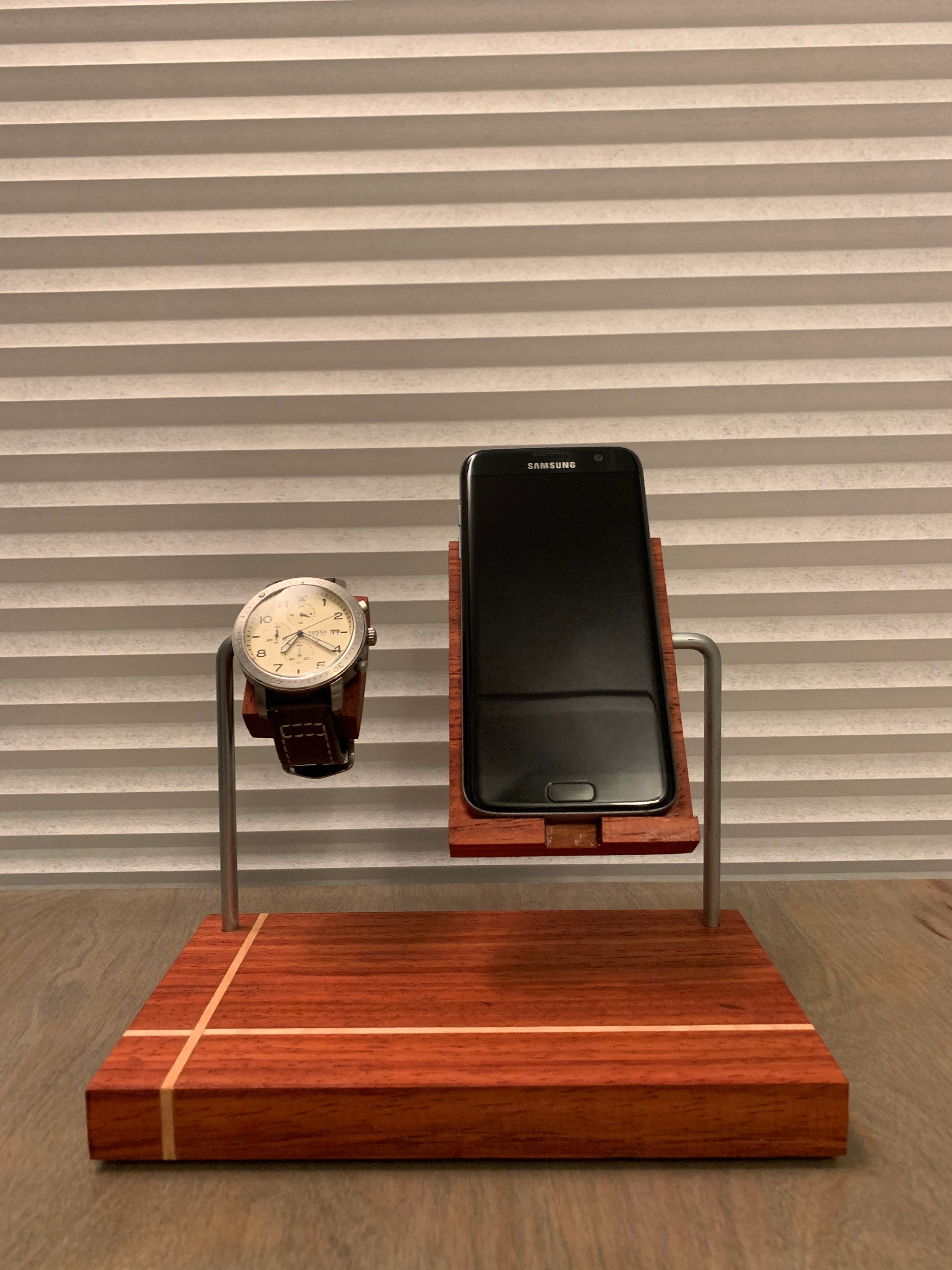 Handmade Wooden Phone and Watch Holder for Nightstand - Etsy