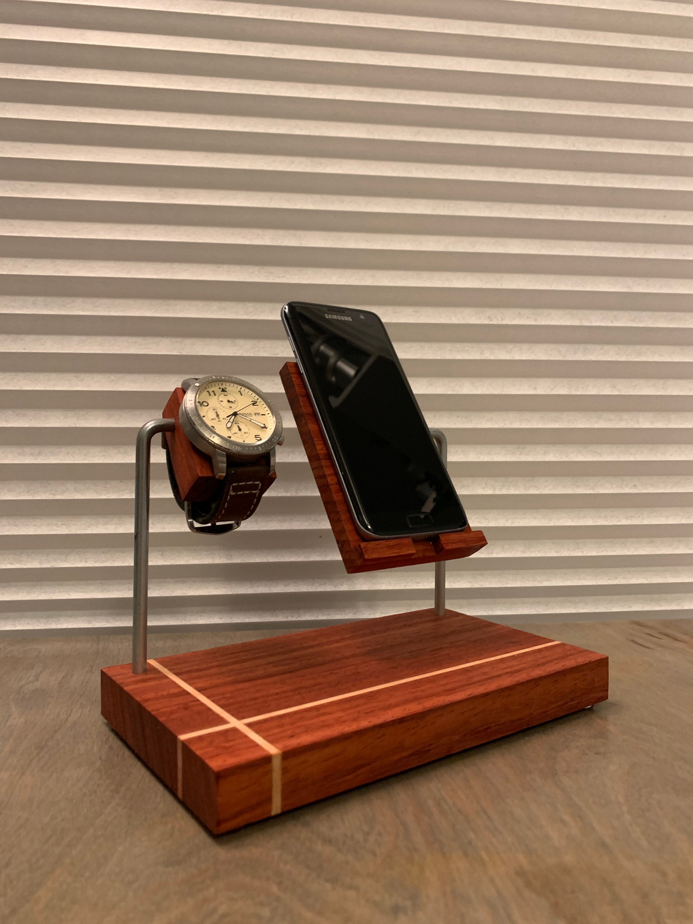 Handmade Wooden Phone and Watch Holder for Nightstand - Etsy