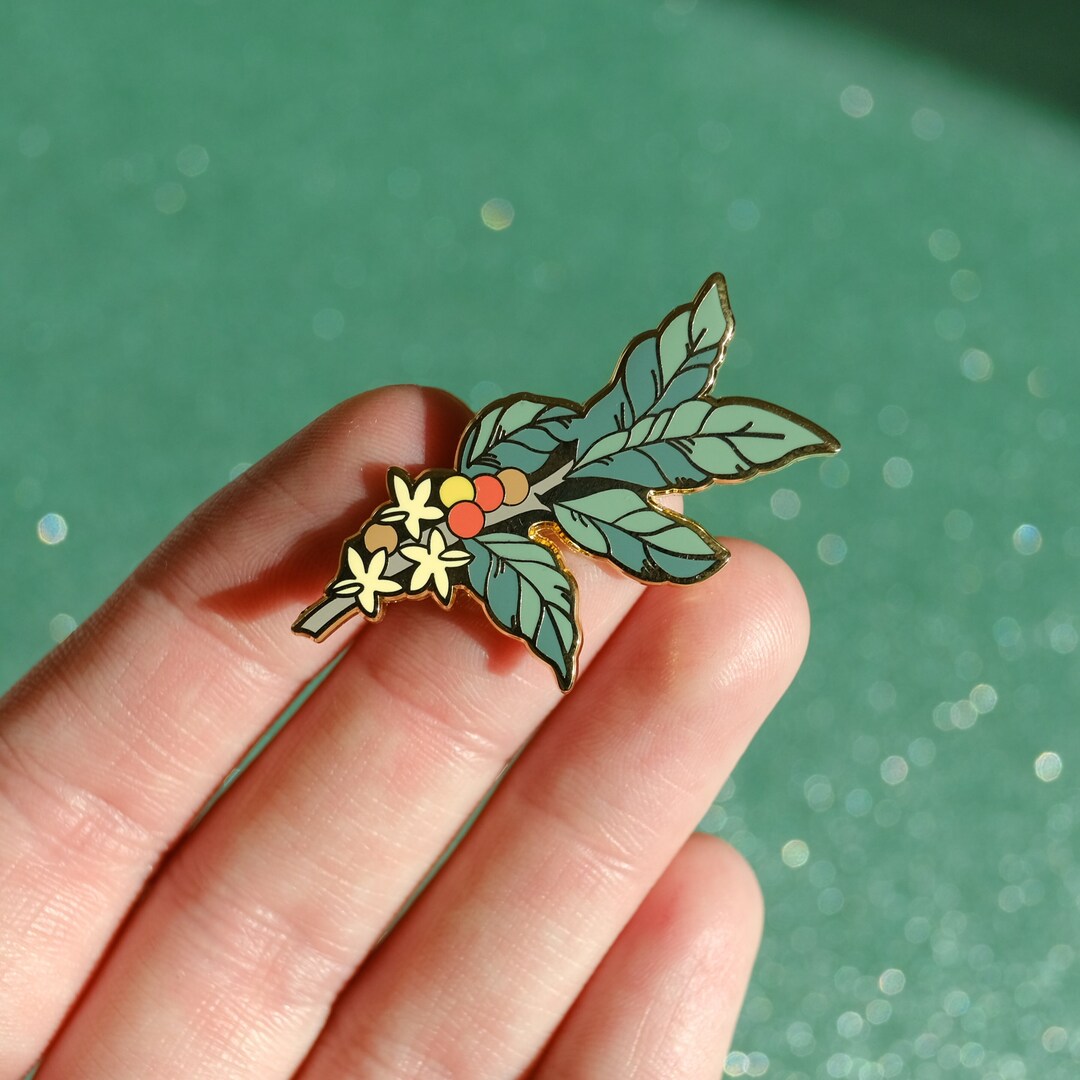 Coffee Leaf Pin - Etsy