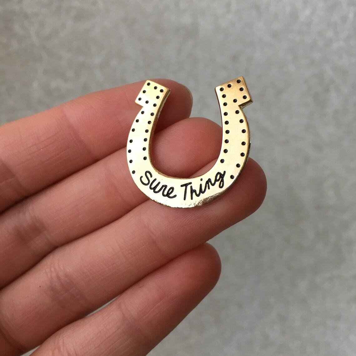 Sure Thing Lucky Horseshoe Pin - Etsy