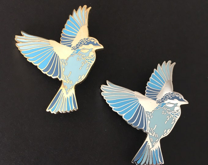 Bluebird Enamel Pin - Etsy