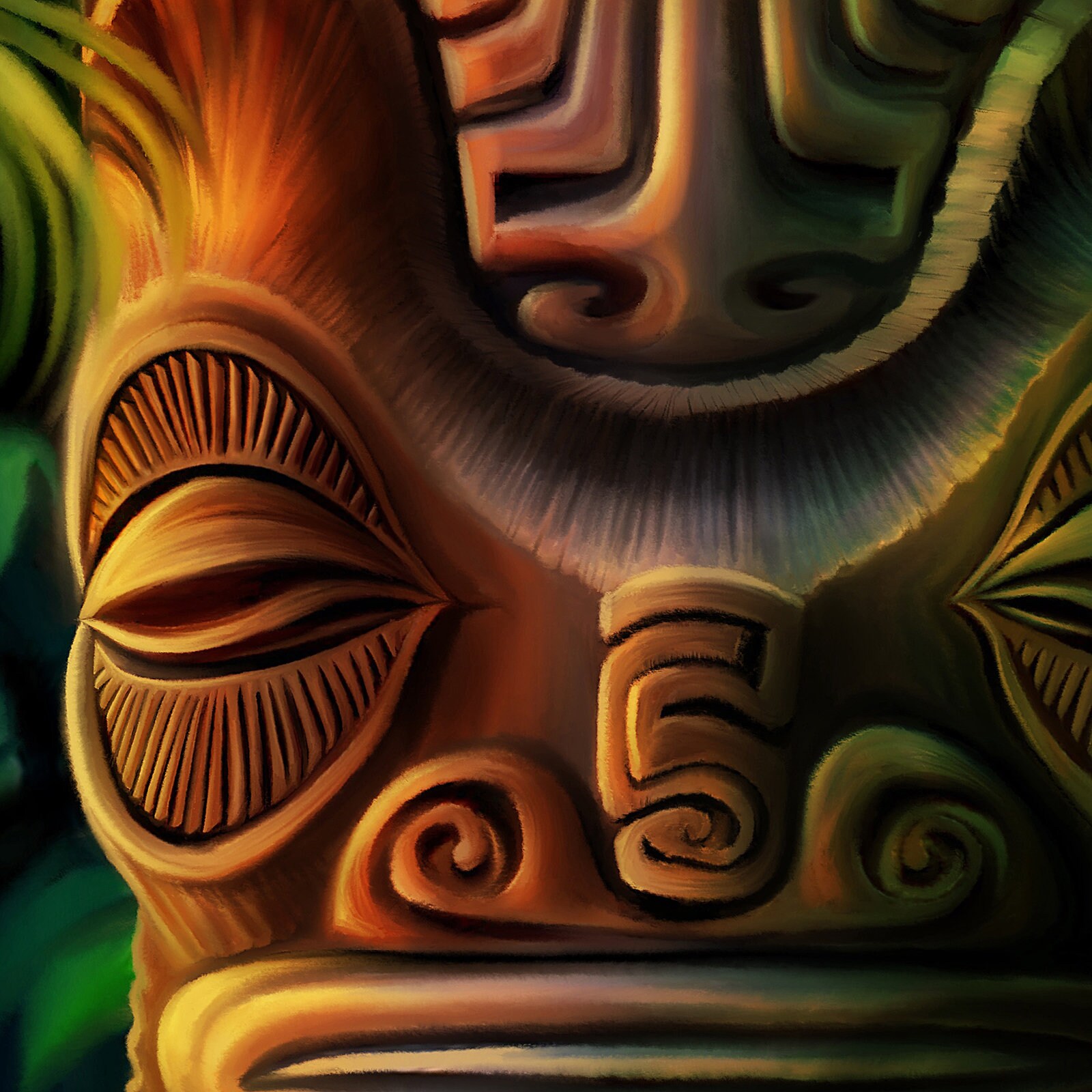 Two Jungle Birds Tiki Art - Etsy