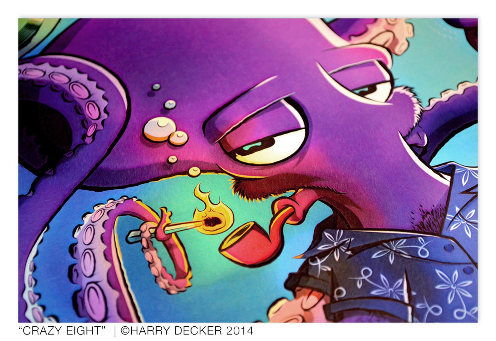 Crazy Eight Octopus - Tiki Art - Etsy