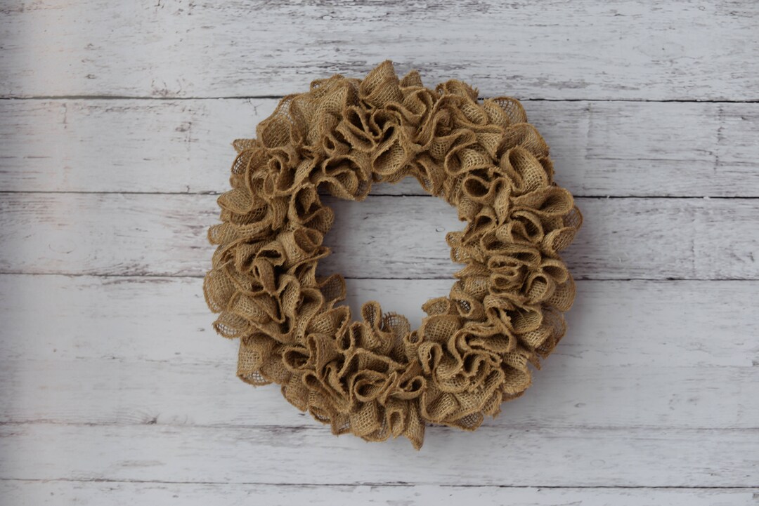 Natural Ruffle Burlap Ruffle Style Wreath - Etsy