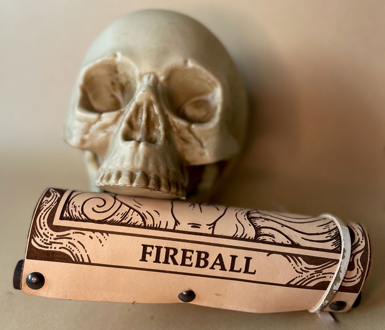 Fireball Spell Scroll Ren Faire Leather Spell Scroll D&D - Etsy