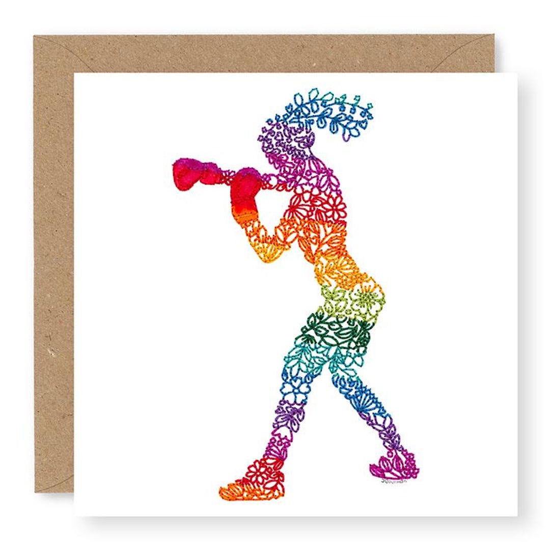 Women's Boxing Card, Female Boxer Card, Martial Arts Card, Boxing Card ...