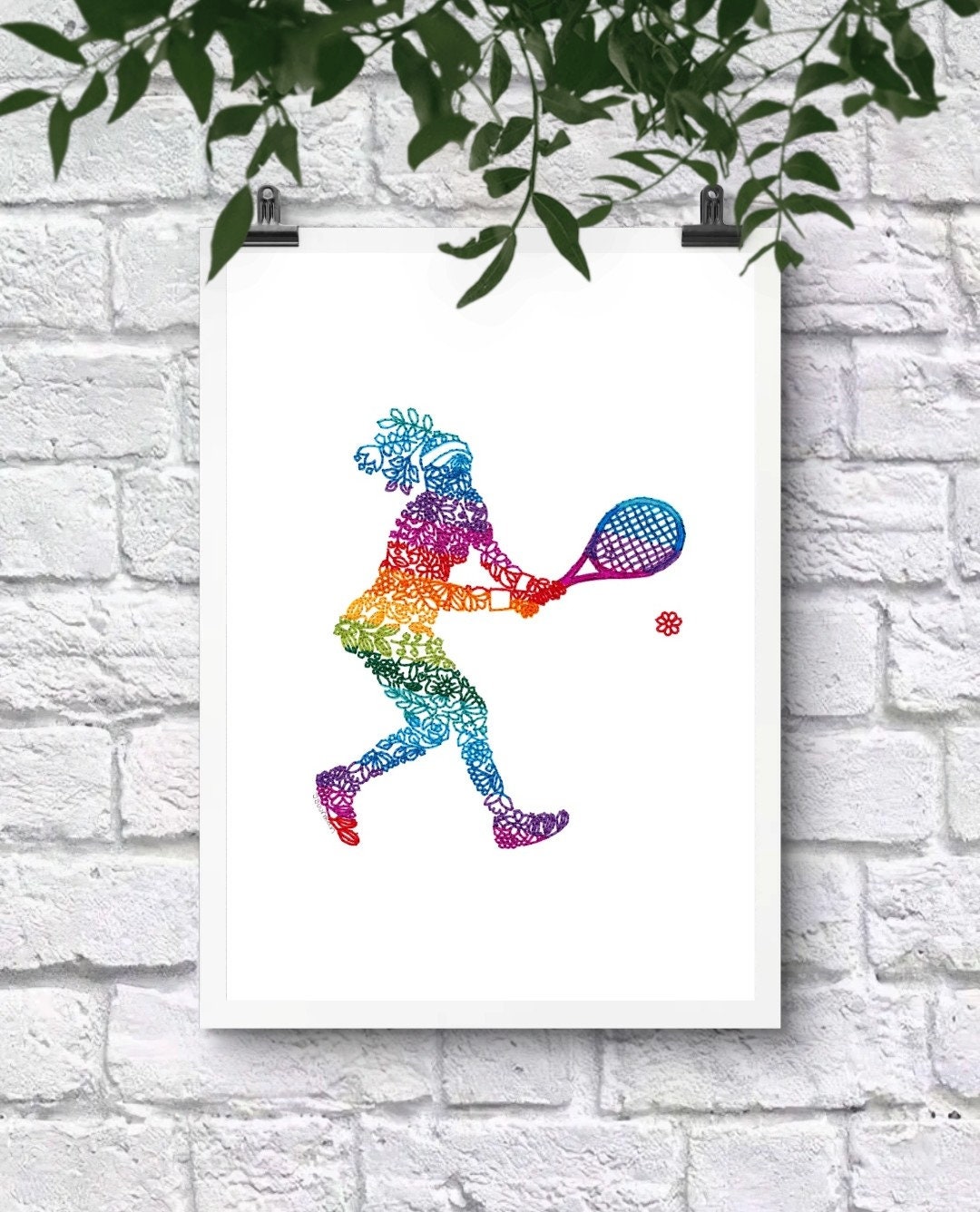 Tennis Art Print, Tennis Print, Tennis Player Print, Tennis Girl ...