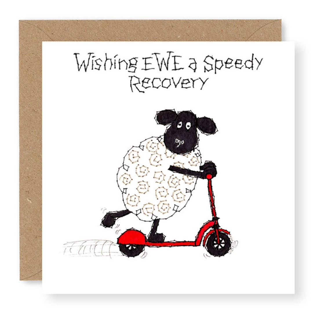 Funny Get Well Soon Card, Wishing EWE a Speedy Recovery, Thinking of ...