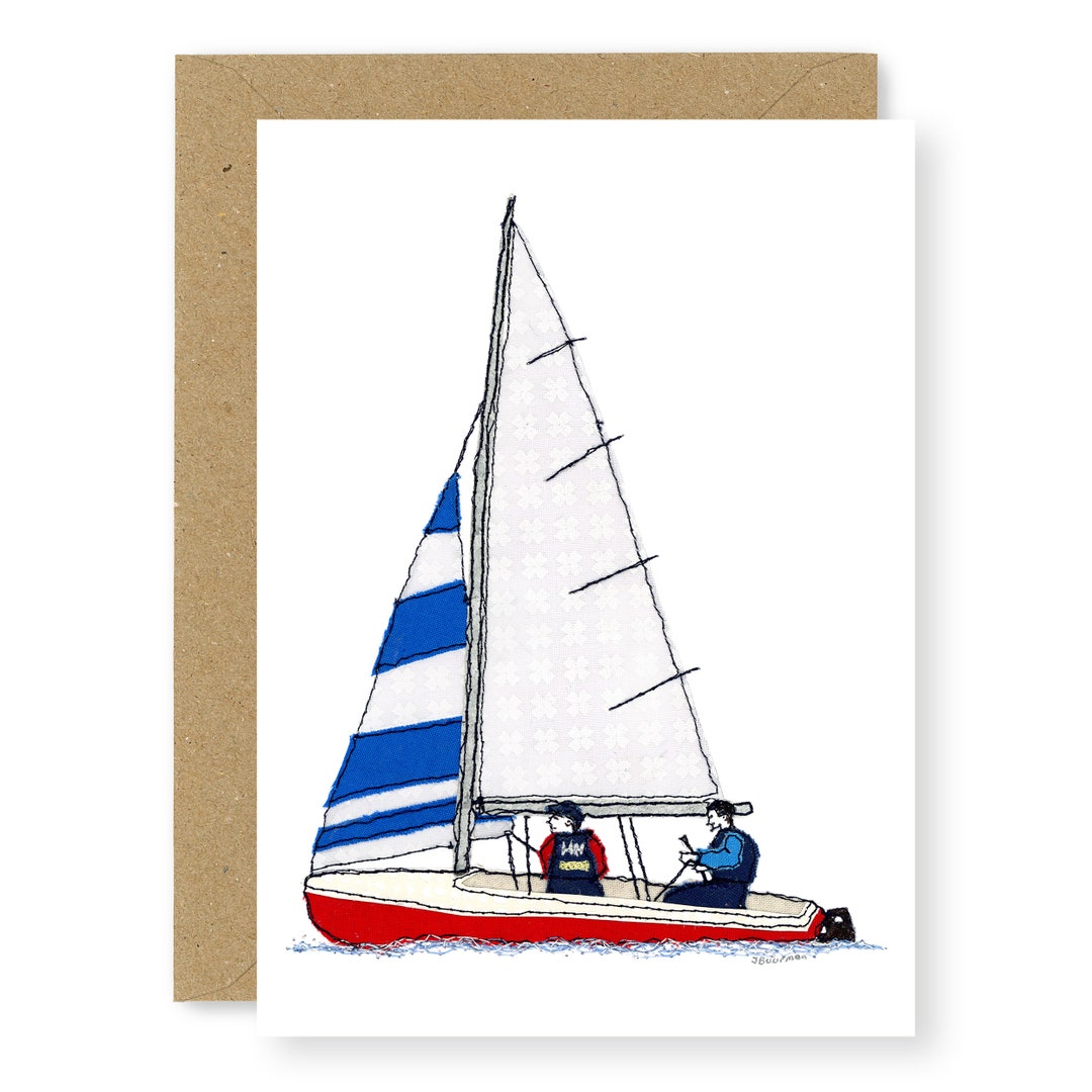 Sailing Card, Boy's Birthday Card, Sailing Boat Blank Card, Printed ...