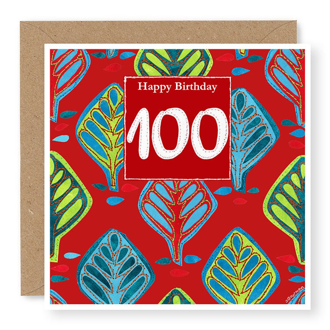 100th Birthday Card, Men’s Age 100 Birthday Card, Women’s Age 100 ...