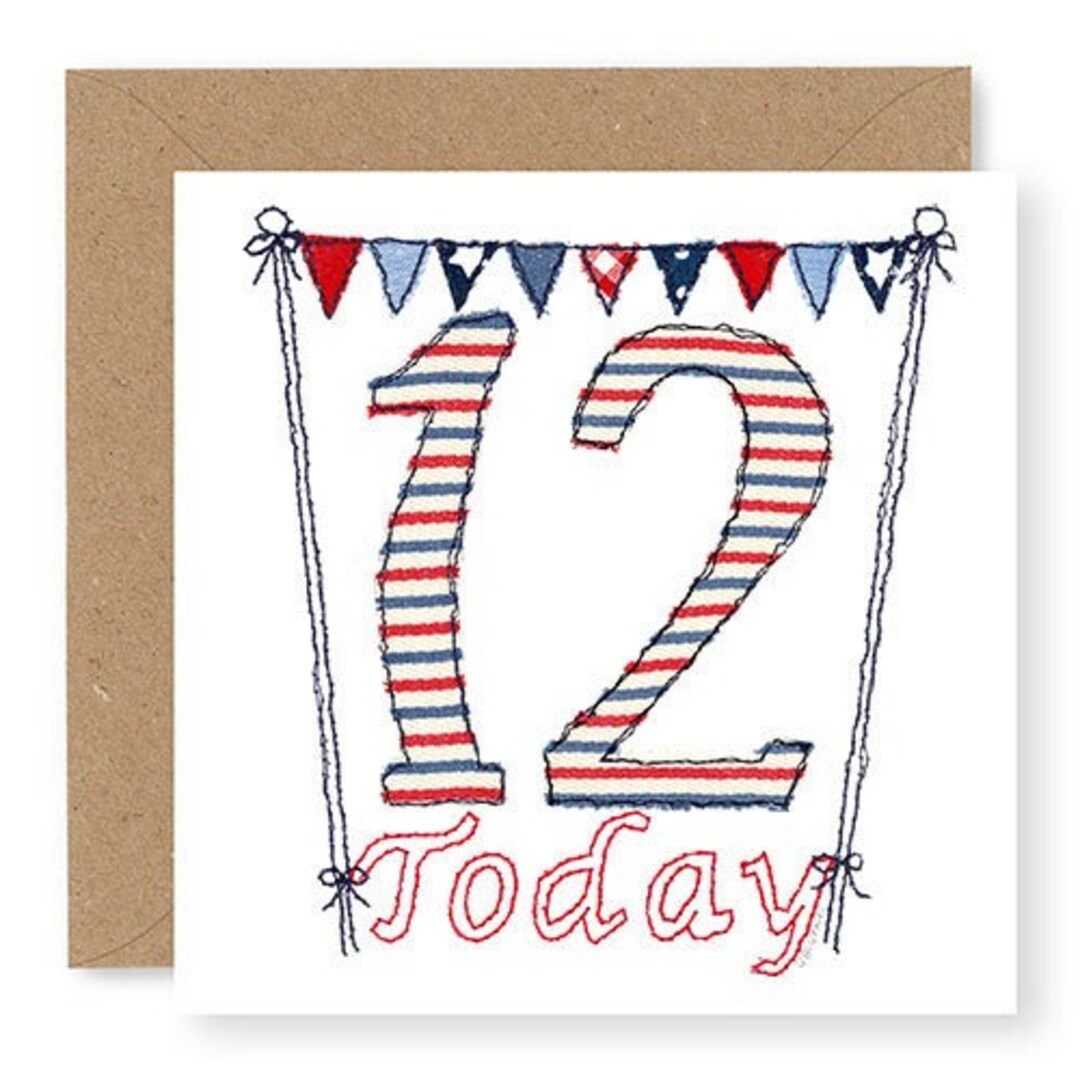 Age 12 Birthday Card 12th Birthday Card for Boys Printed - Etsy